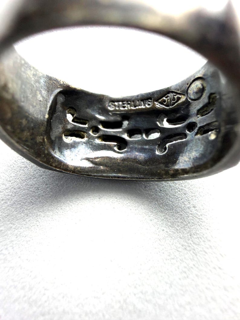 Vintage Judith Jack Marcasite 925 Sterling Silver Signed JJ Size 6 Wide ...