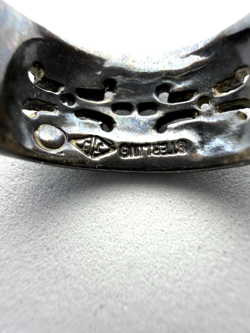 Vintage Judith Jack Marcasite 925 Sterling Silver Signed JJ Size 6 Wide ...