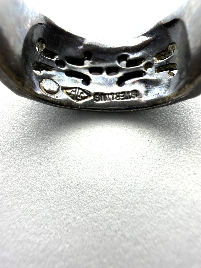 Vintage Judith Jack Marcasite 925 Sterling Silver Signed JJ Size 6 Wide ...