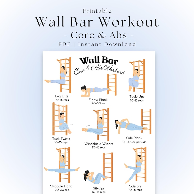 Wall Bar Exercise Pdf - Etsy