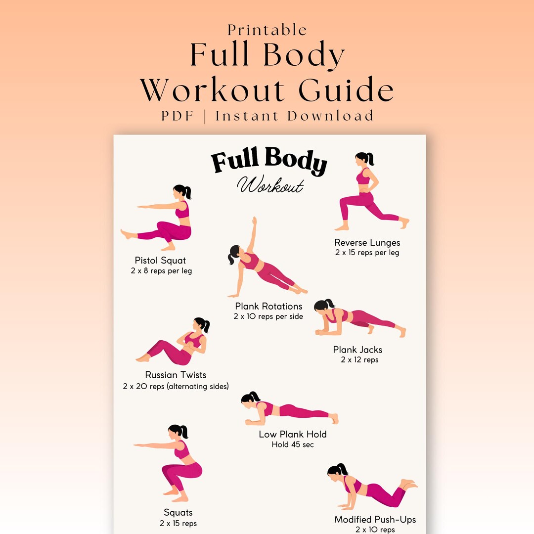 Full Body Workout | Printable Bodyweight Exercises | PDF Workout Chart ...