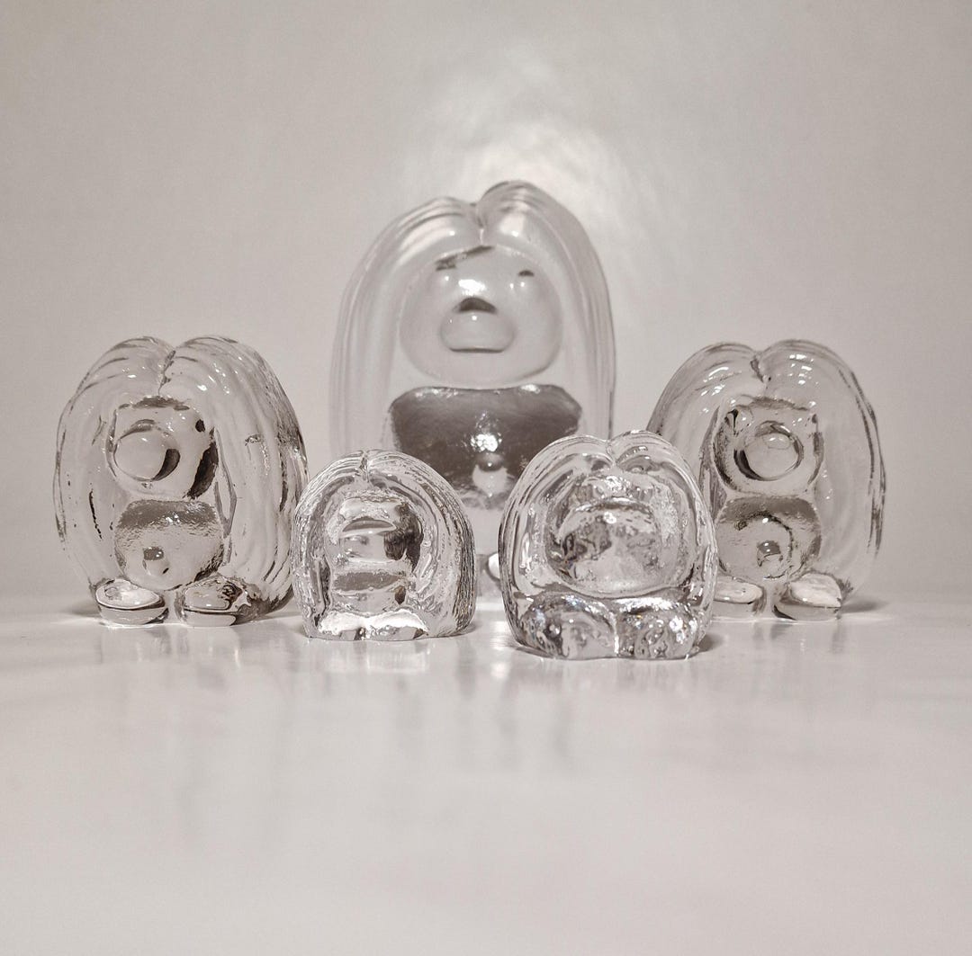 Bergdala Glass Troll Set of 5 Figurines Clear Swedish Art Glass - Etsy UK
