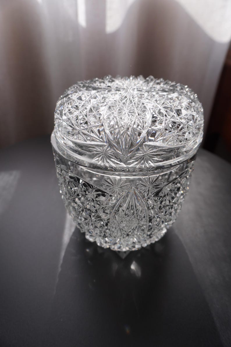 American Brilliant Period (ABP) Cut Crystal Covered Candy Dish - Etsy