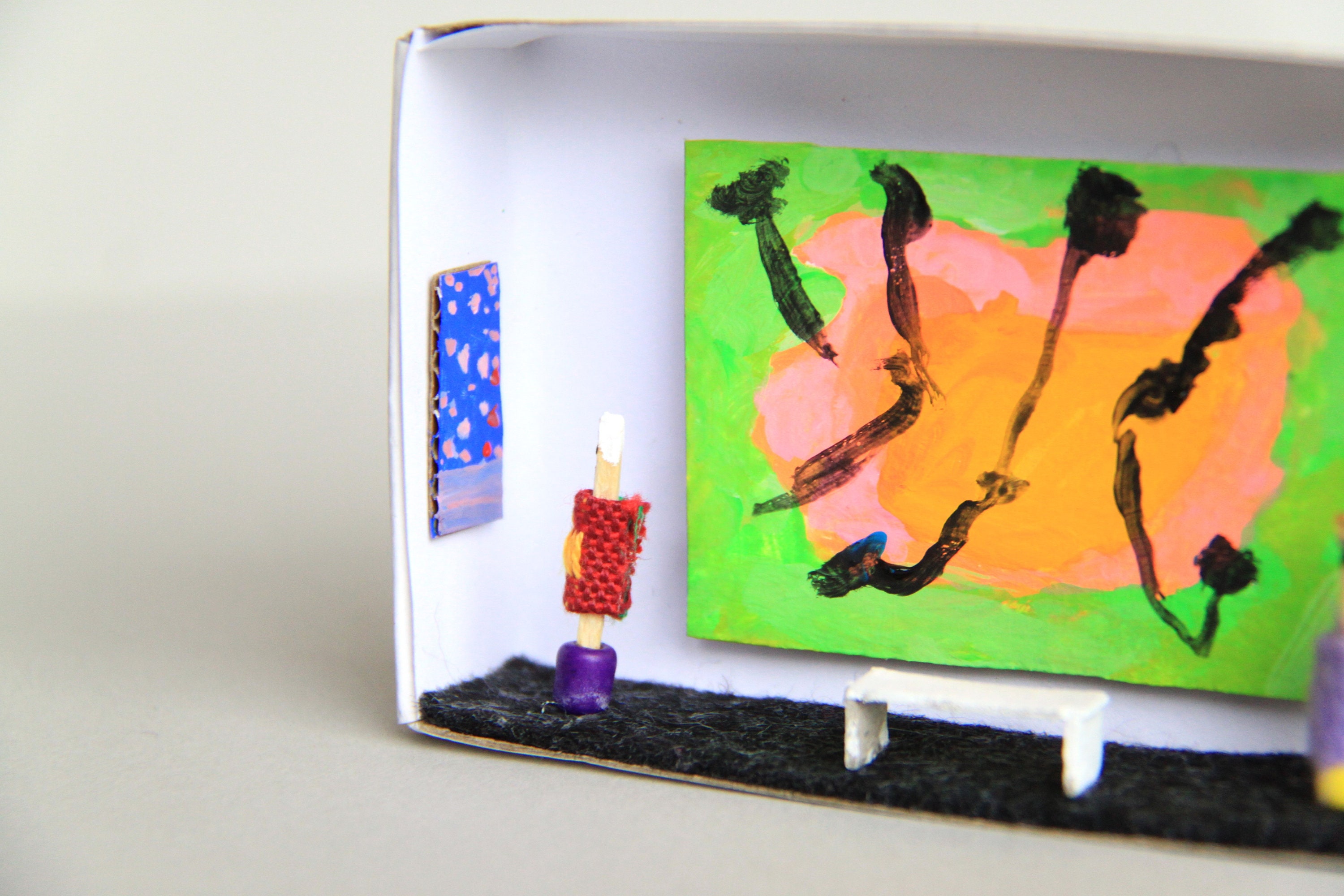 Matchbox Diorama Miniature Gallery Art Exhibition in a Matchbox Craft ...