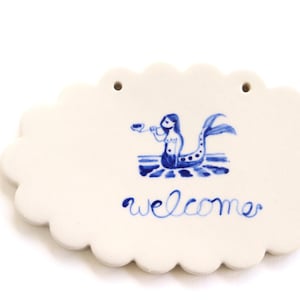 Ceramic Open Sign Welcome for Shop Handmade Door Clay Beige Colored ...