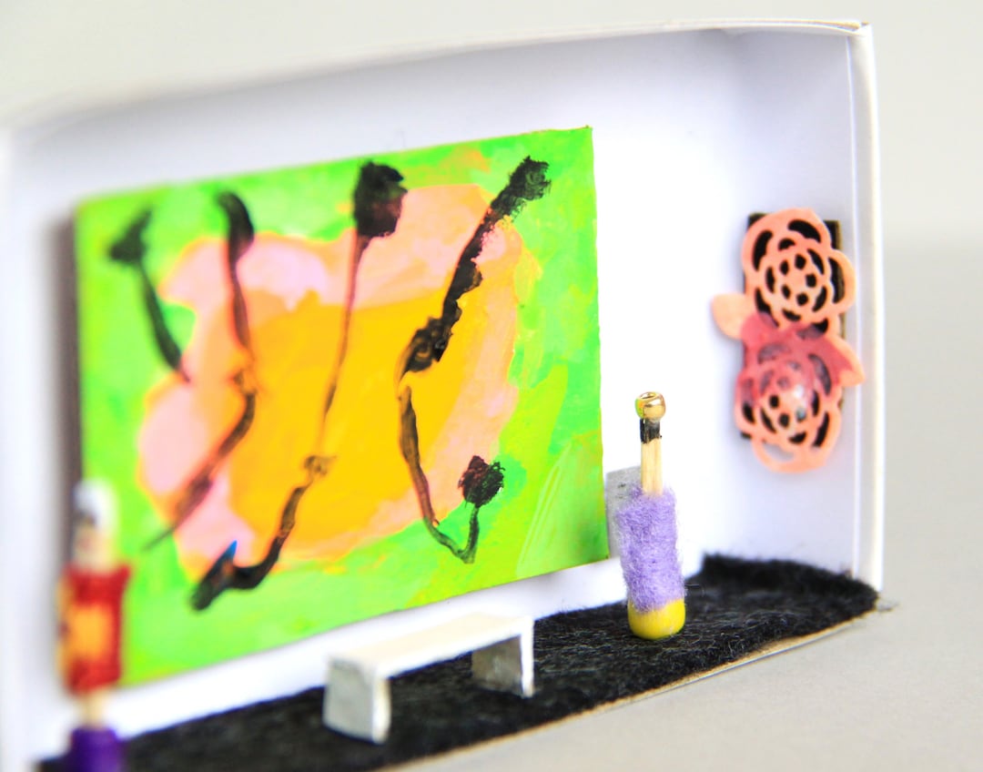 Matchbox Diorama Miniature Gallery Art Exhibition in a Matchbox Craft ...