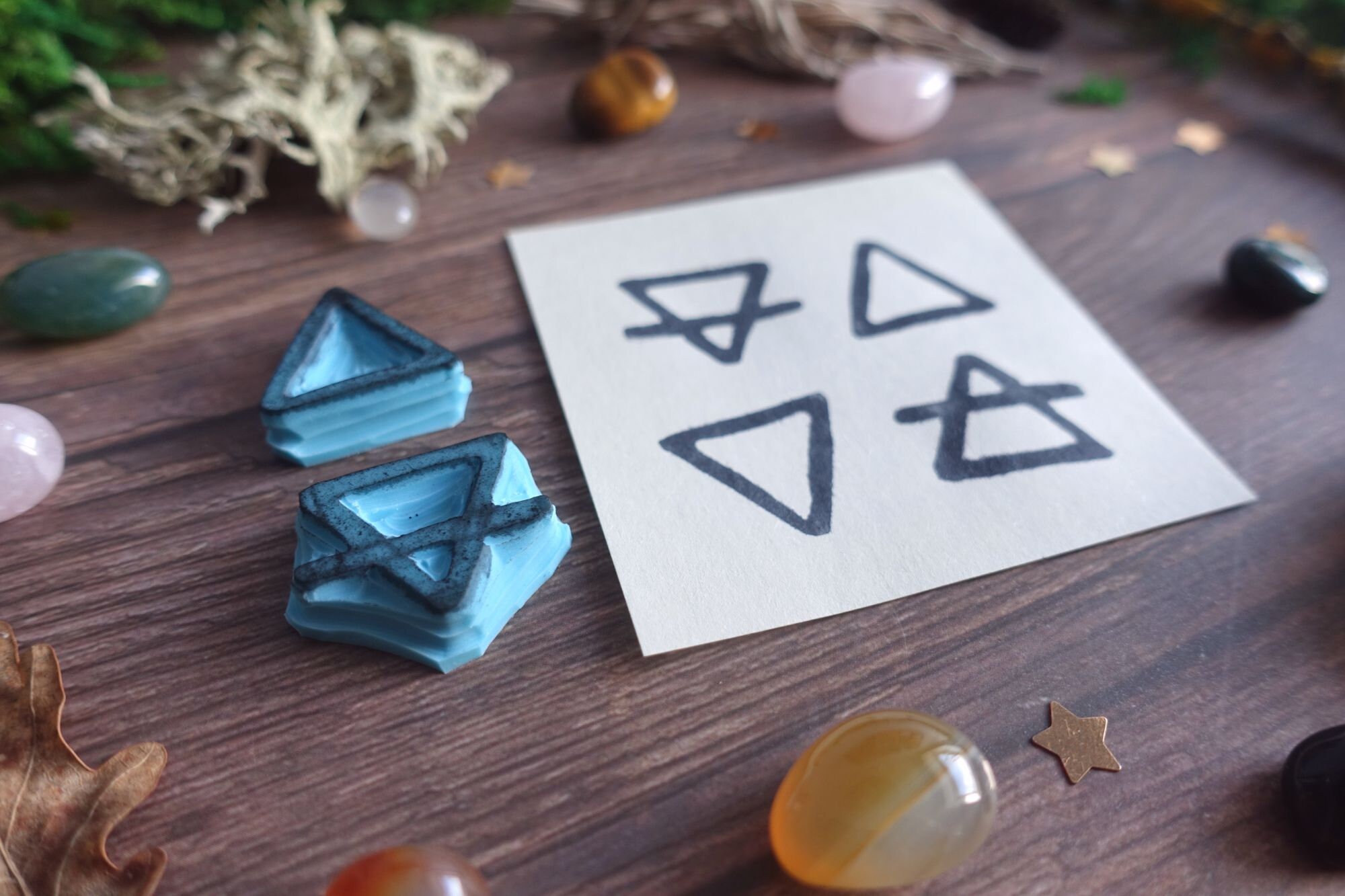 Alchemical Element Symbols Rubber Stamps - Hand Carved Rubber Stamp ...