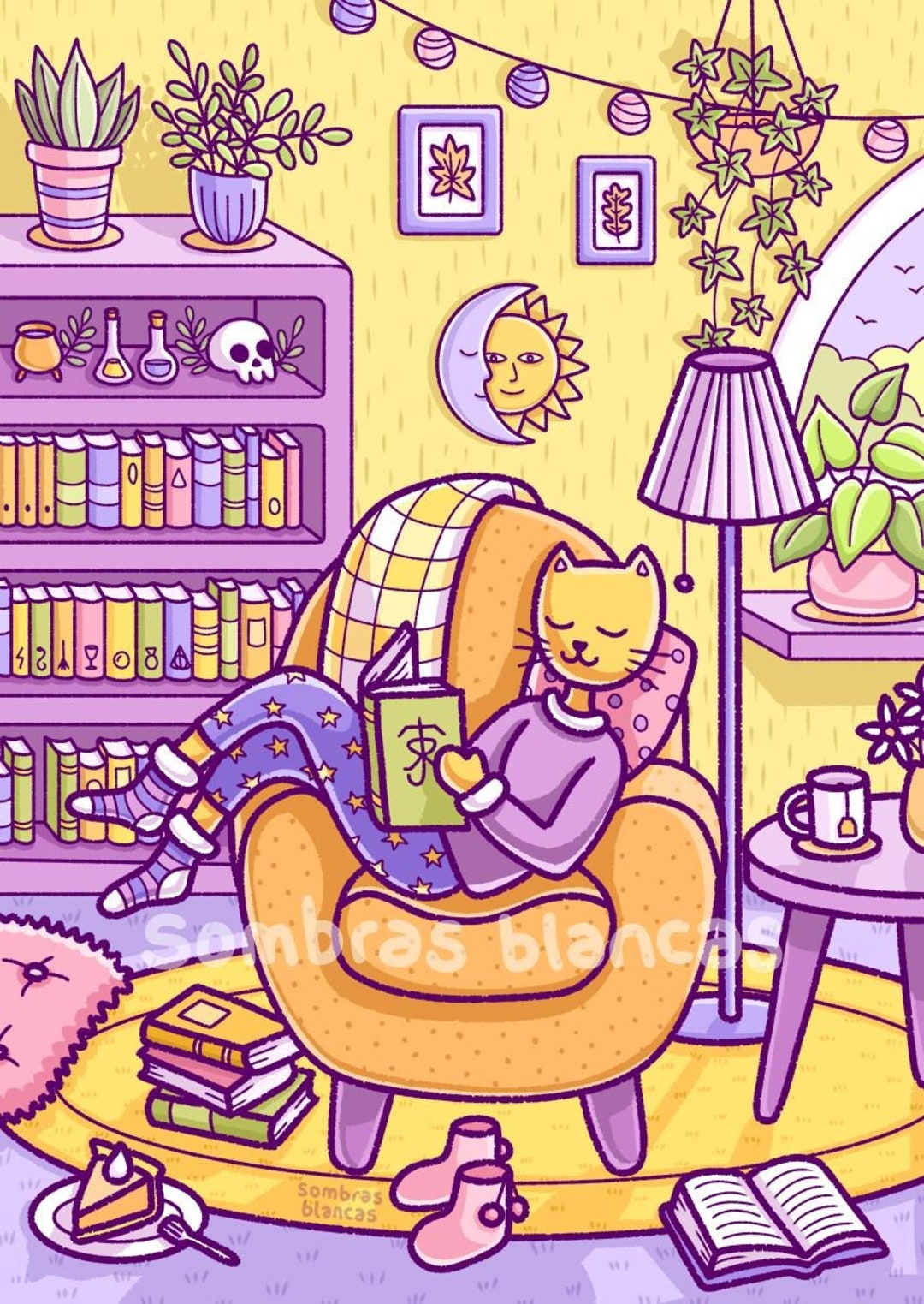 Cozy Reading Time Art Print, Hygge Poster, 8x10 Print, Bookish ...