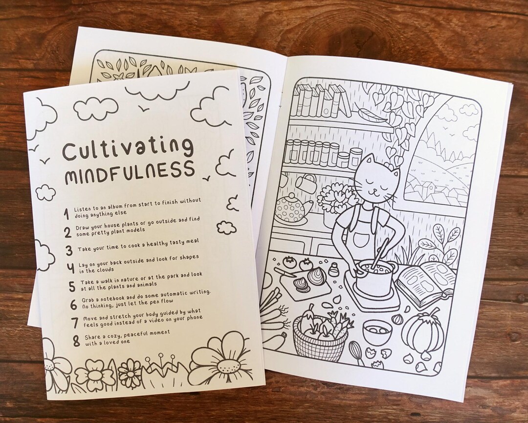 Printable Coloring Zine - Cultivating Mindfulness - Etsy