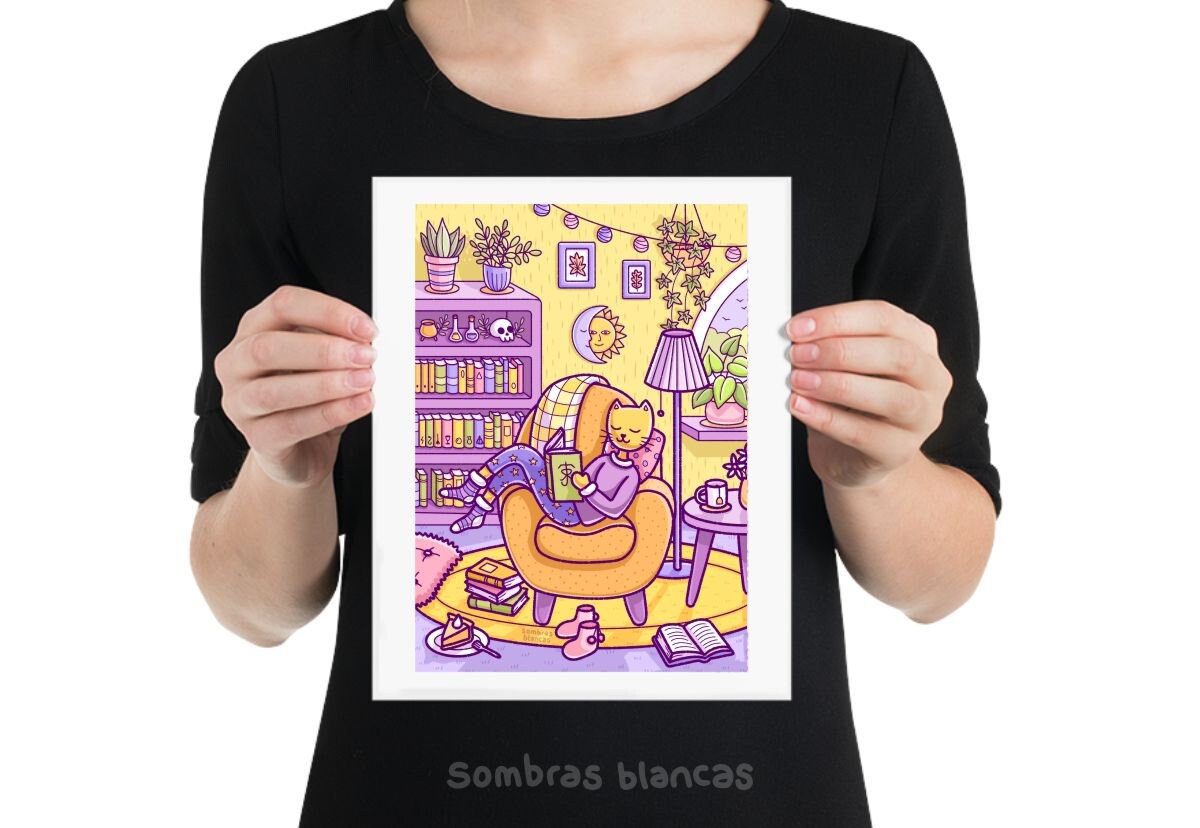 Cozy Reading Time Art Print Hygge Poster 8x10 Print Bookish - Etsy