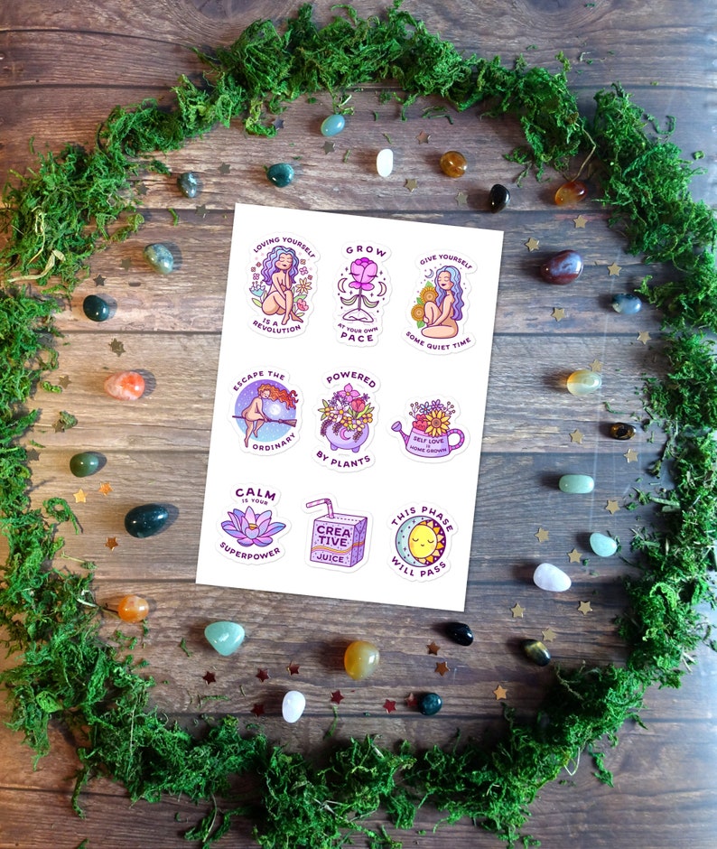 Self Care Sticker Pack, Mindfulness Journal Sticker Sheet, Self Love ...