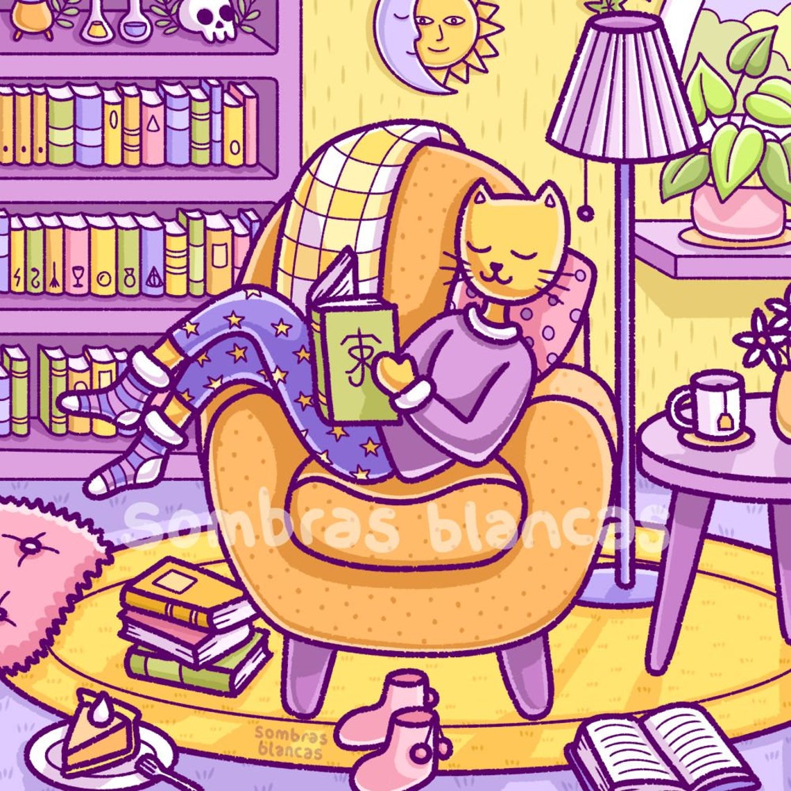 Cozy Reading Time Art Print Hygge Poster 8x10 Print Bookish - Etsy