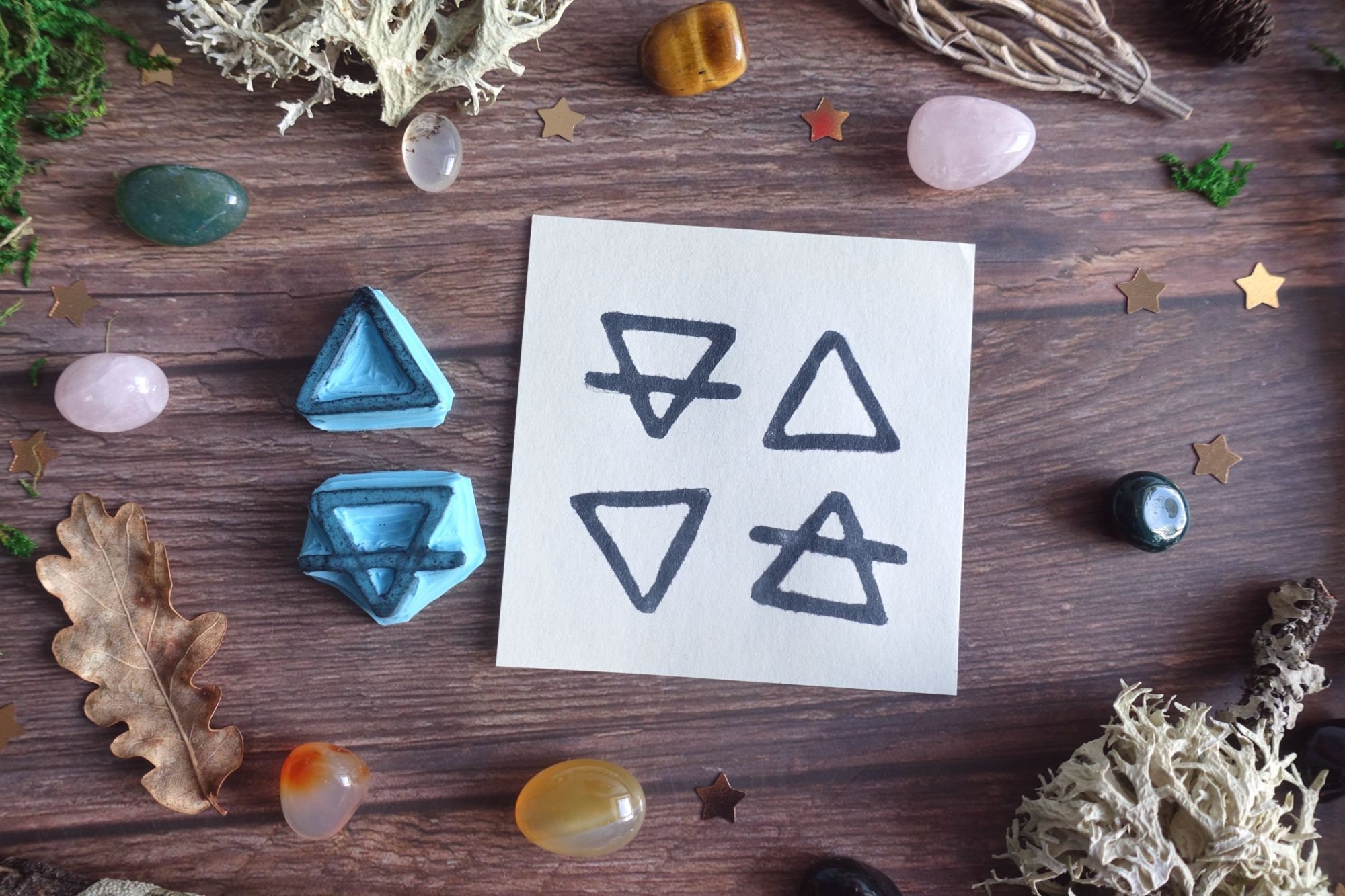 Alchemical Element Symbols Rubber Stamps - Hand Carved Rubber Stamp ...