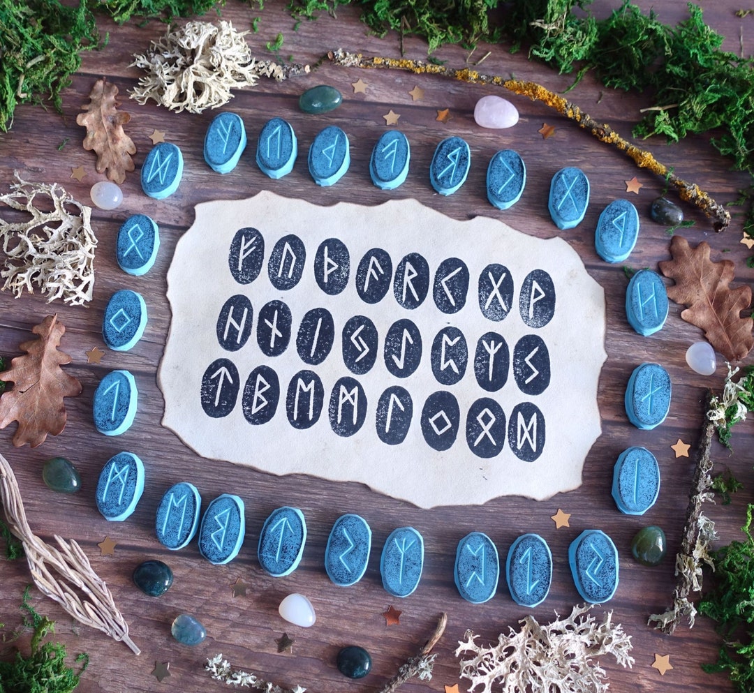 Elder Futhark Runes Rubber Stamps - Runic Alphabet Hand Carved Rubber ...