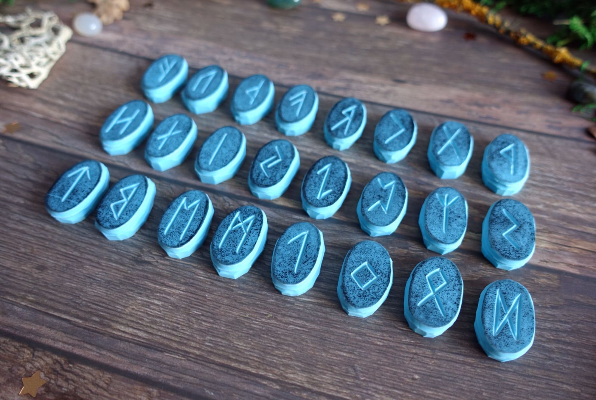 Elder Futhark Runes Rubber Stamps Runic Alphabet Hand Carved Rubber ...