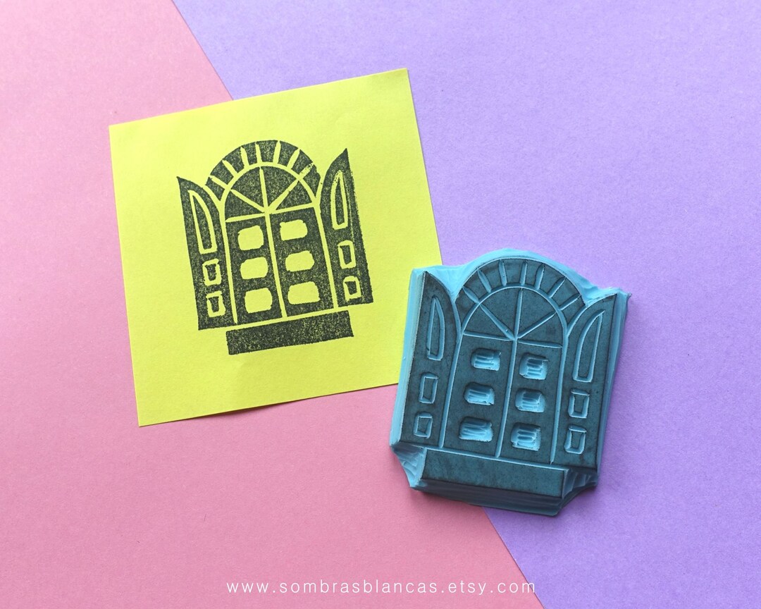 Window Stamp - Hand Carved Rubber Stamp – Scrapbooking Stamp – Card ...