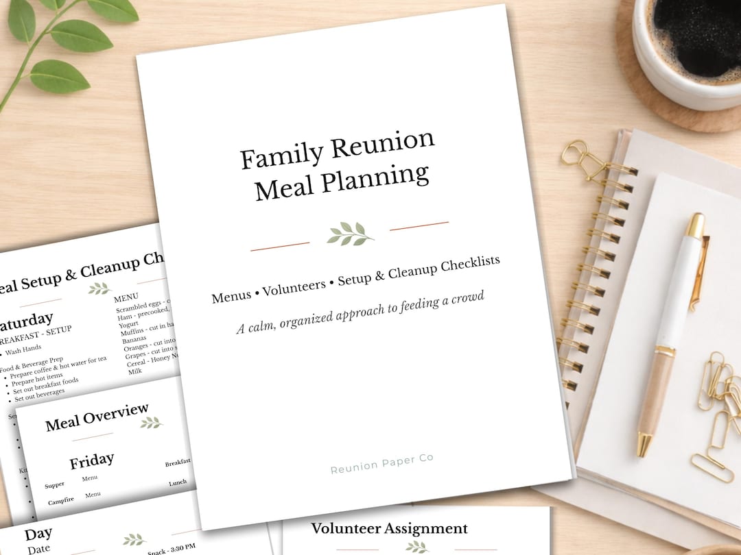 Family Reunion Meal Planning & Menu Templates Editable Canva - Etsy