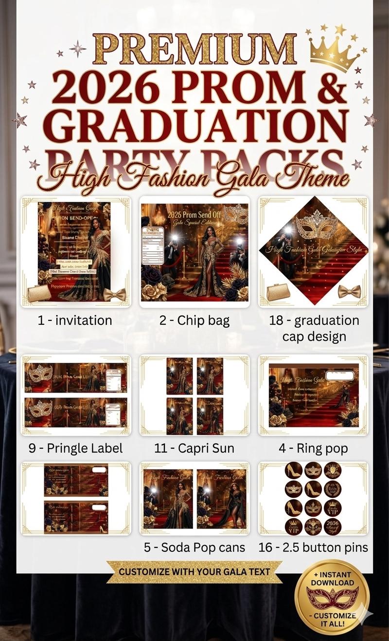 High Fashion Gala Prom Send off Bundle | Red Carpet Theme Party ...