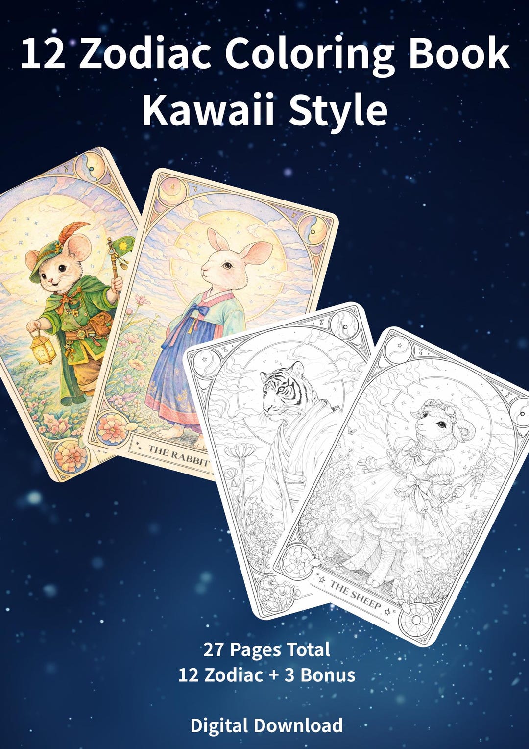 Kawaii Zodiac Coloring Book – Anime Style (digital Download, 27 Pages ...