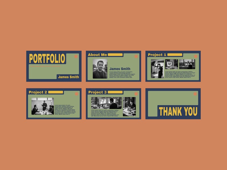 Vintage Green Portfolio Template - Etsy