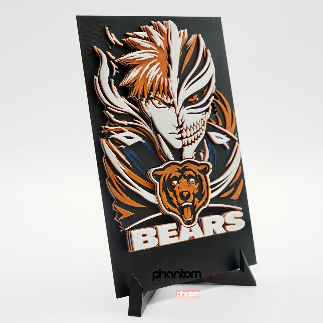 Ichigo X Chicago Bears Wall Art – Anime Sports Artwork, Anime Football ...