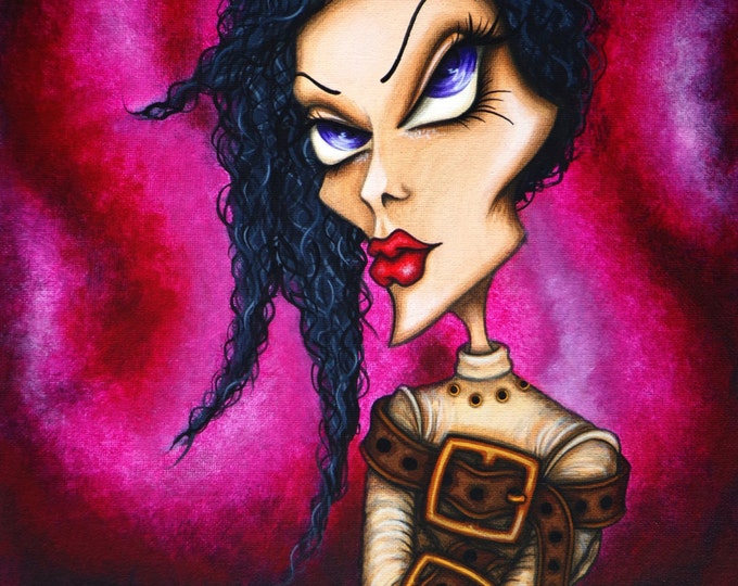 ORIGINAL Gothic Fantasy Lowbrow Woman Girl Face Straight - Etsy