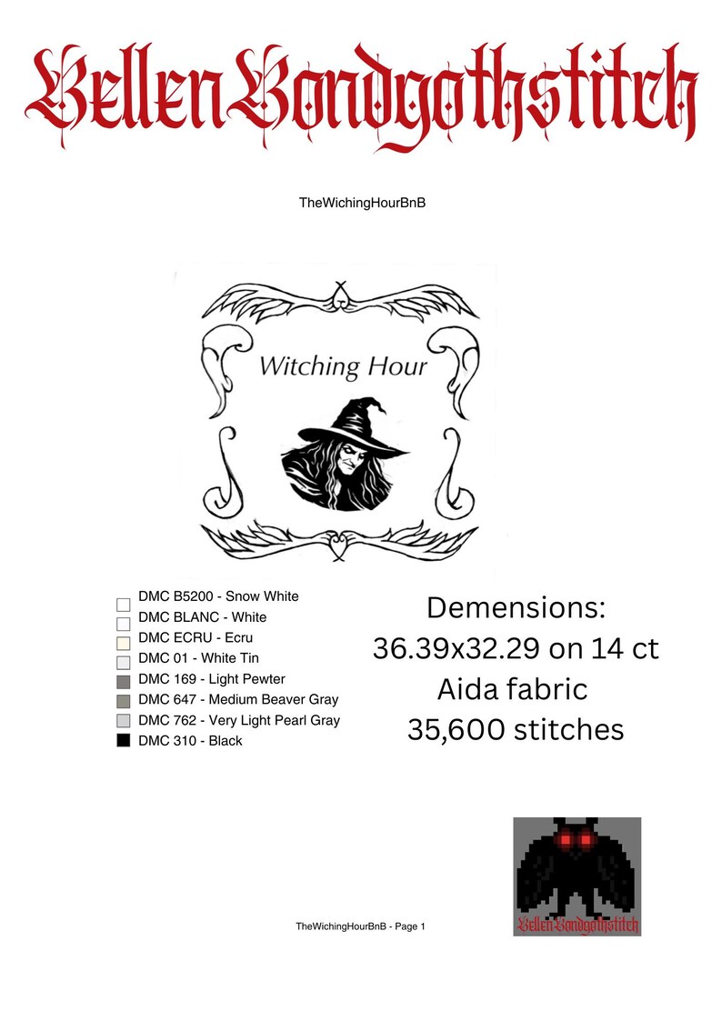 The Witching Hour Bnb-pdfpattern - Etsy