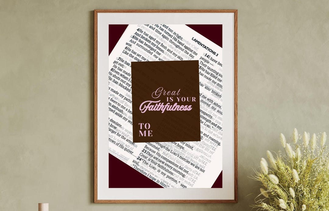 Aesthetic Brown Christian Printable Wall Art/poster - Great is Your ...