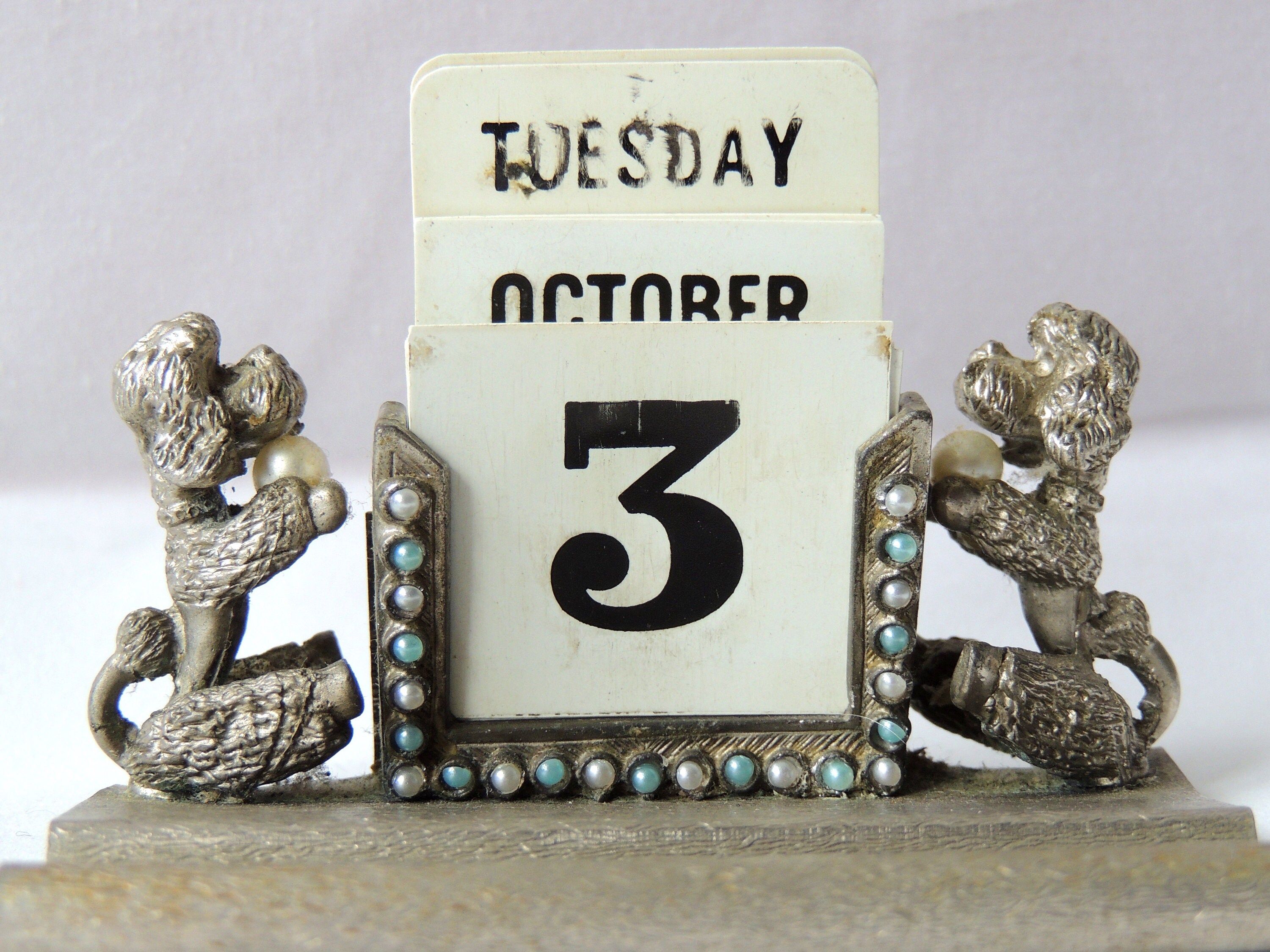 Vintage Perpetual Calendar Poodle Calendar Desk Calendar Pen - Etsy