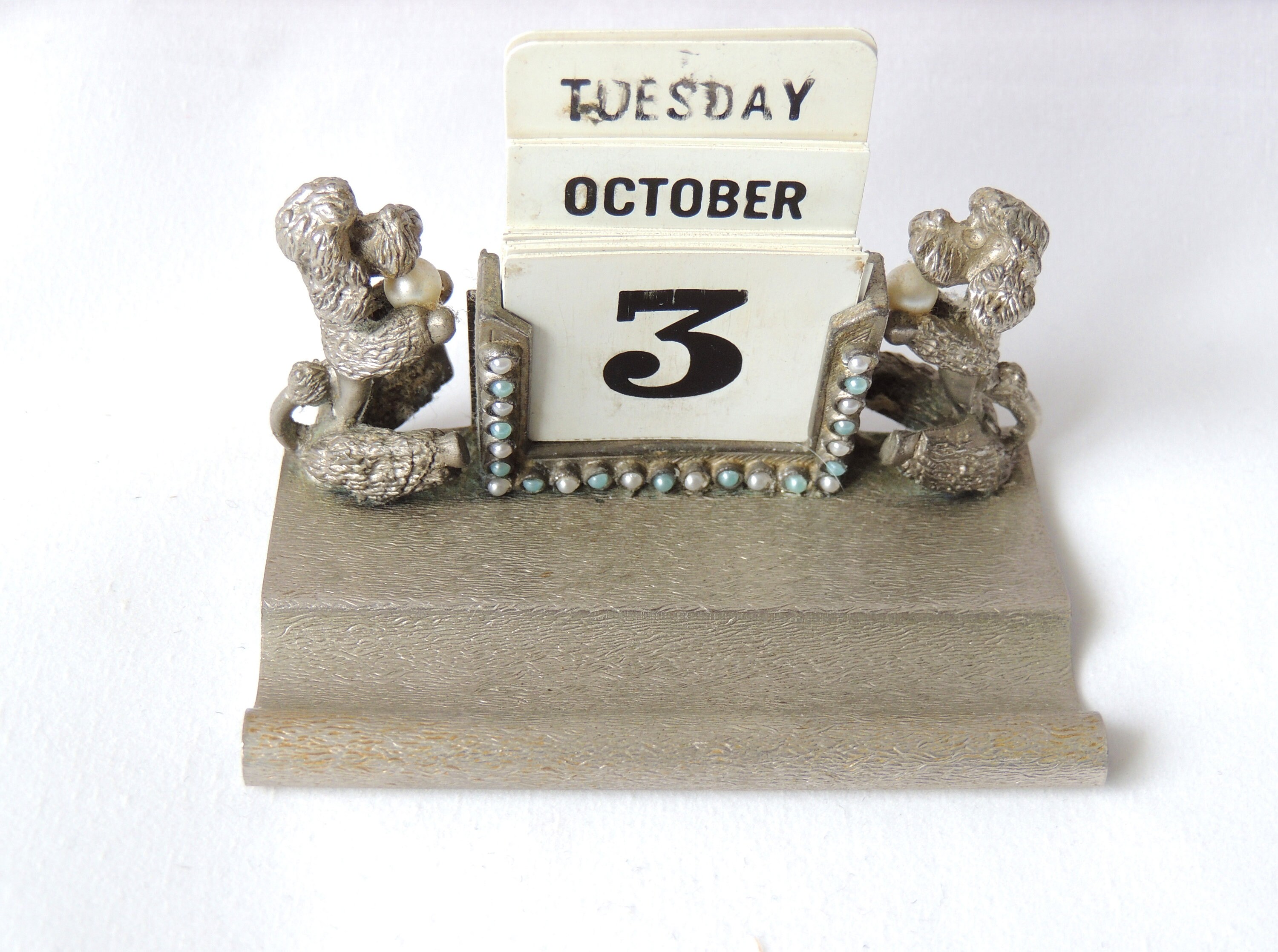 Vintage Perpetual Calendar Poodle Calendar Desk Calendar Pen - Etsy