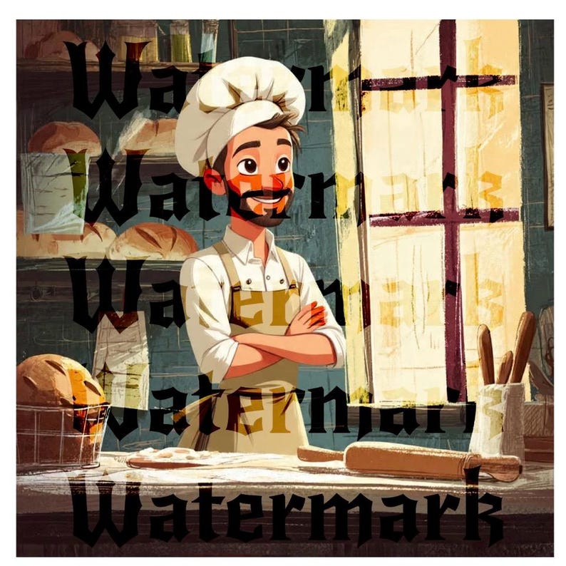 Male Baker Wall Art Printable | Baker Illustration | Chef Kitchen Art ...