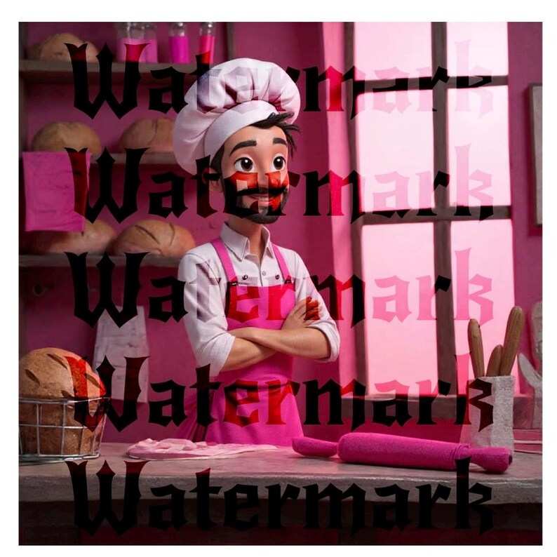 Male Baker Wall Art Printable | Baker Illustration | Chef Kitchen Art ...