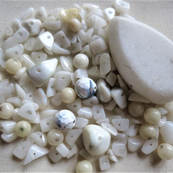 White Stone Beads - Etsy