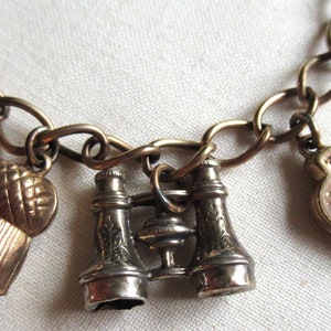 Victorian Rolled Gold Charm Bracelet and 10 Charms Etched Decoration 8 ...