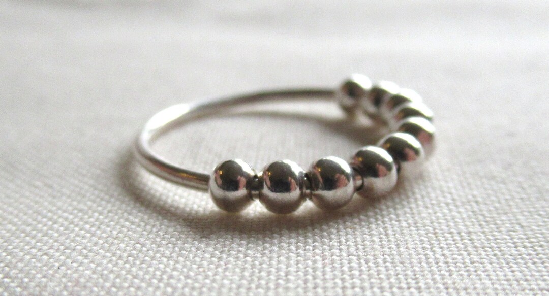 Vintage 90's Sterling Silver Abacus Fidget Ring Size O UK Ring Size 7.5 ...