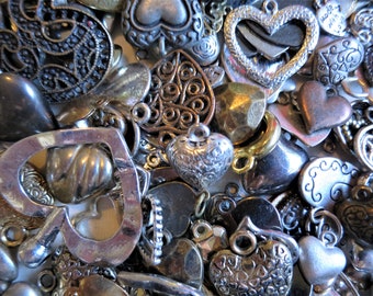 Metal Heart Charms | Etsy