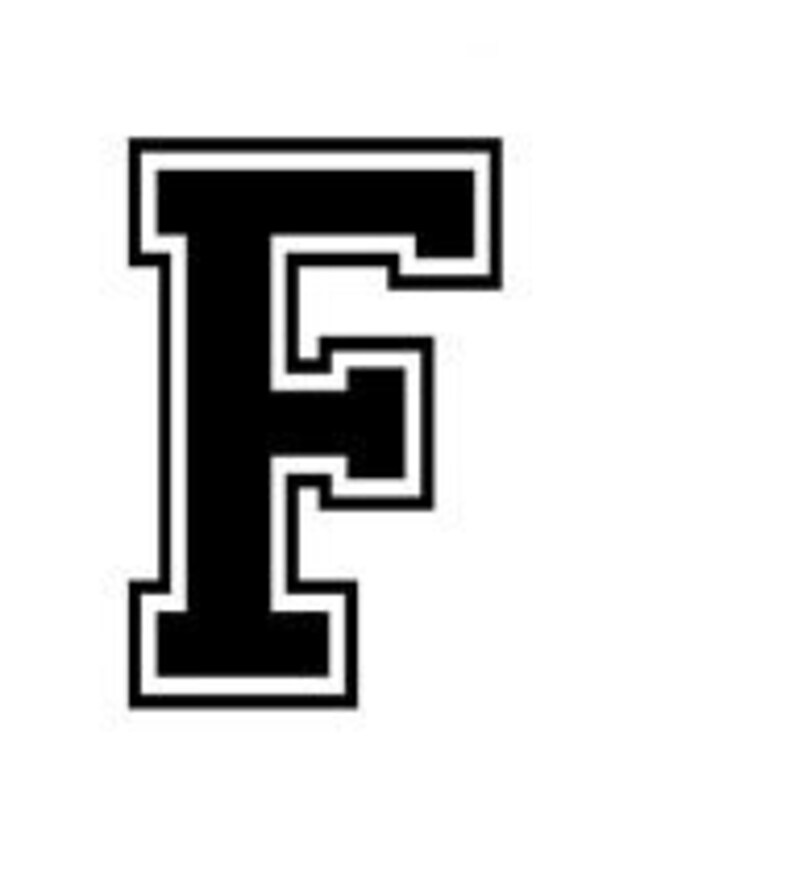 Letter F Varsity Lettering Vinyl Decal | Etsy