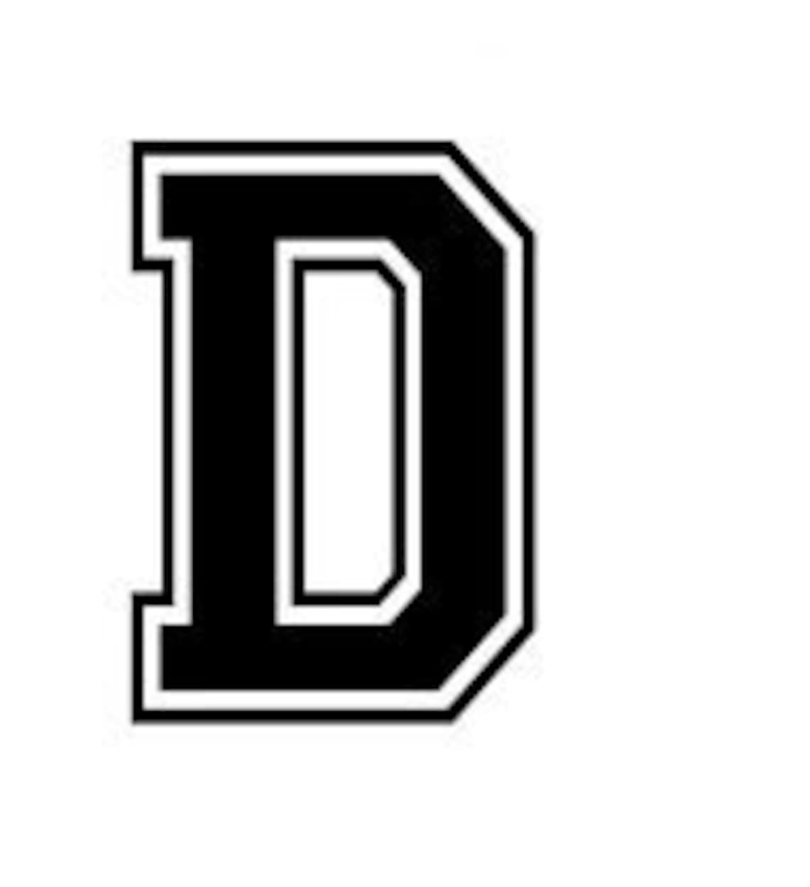 Letter D Varsity Lettering Vinyl Decal | Etsy