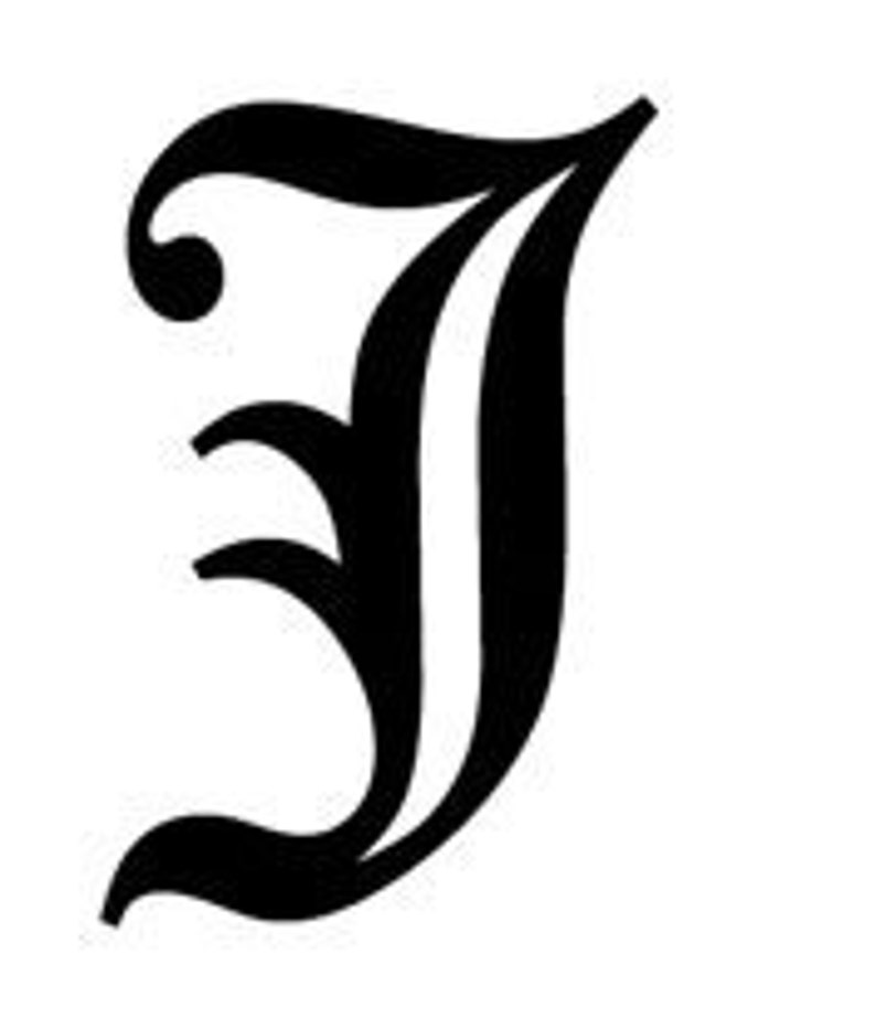 Letter J Old English Lettering Alphabet Vinyl Decal | Etsy