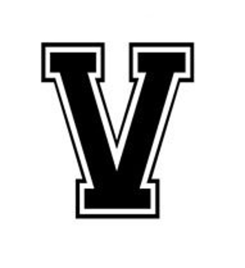Letter V Varsity Lettering Vinyl Decal | Etsy