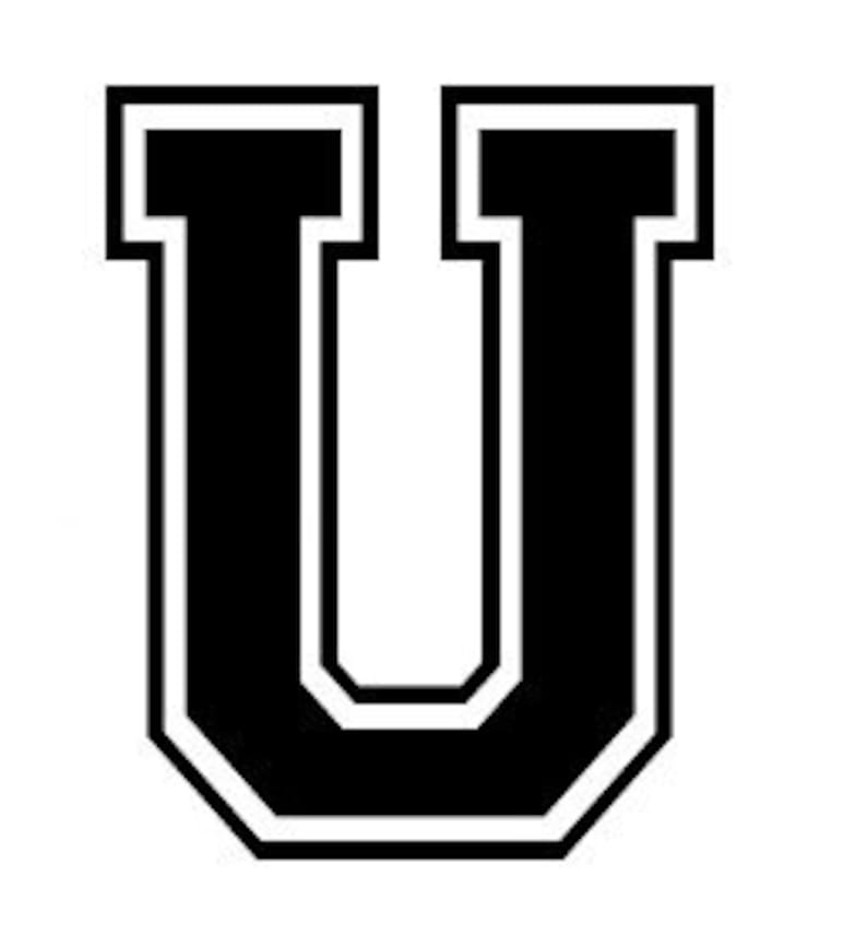 Letter U Varsity Lettering Vinyl Decal | Etsy