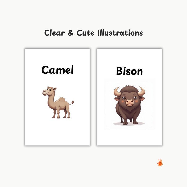 28 Wild Animals Flashcards for Kids | Printable PDF & PNG | Learning ...