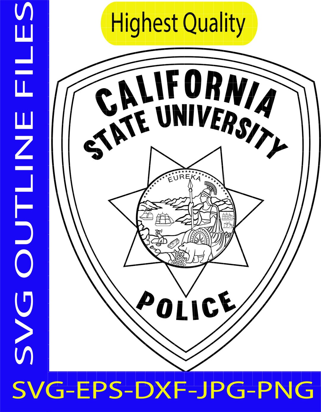 California State Uni Police Patch Svg File - Etsy