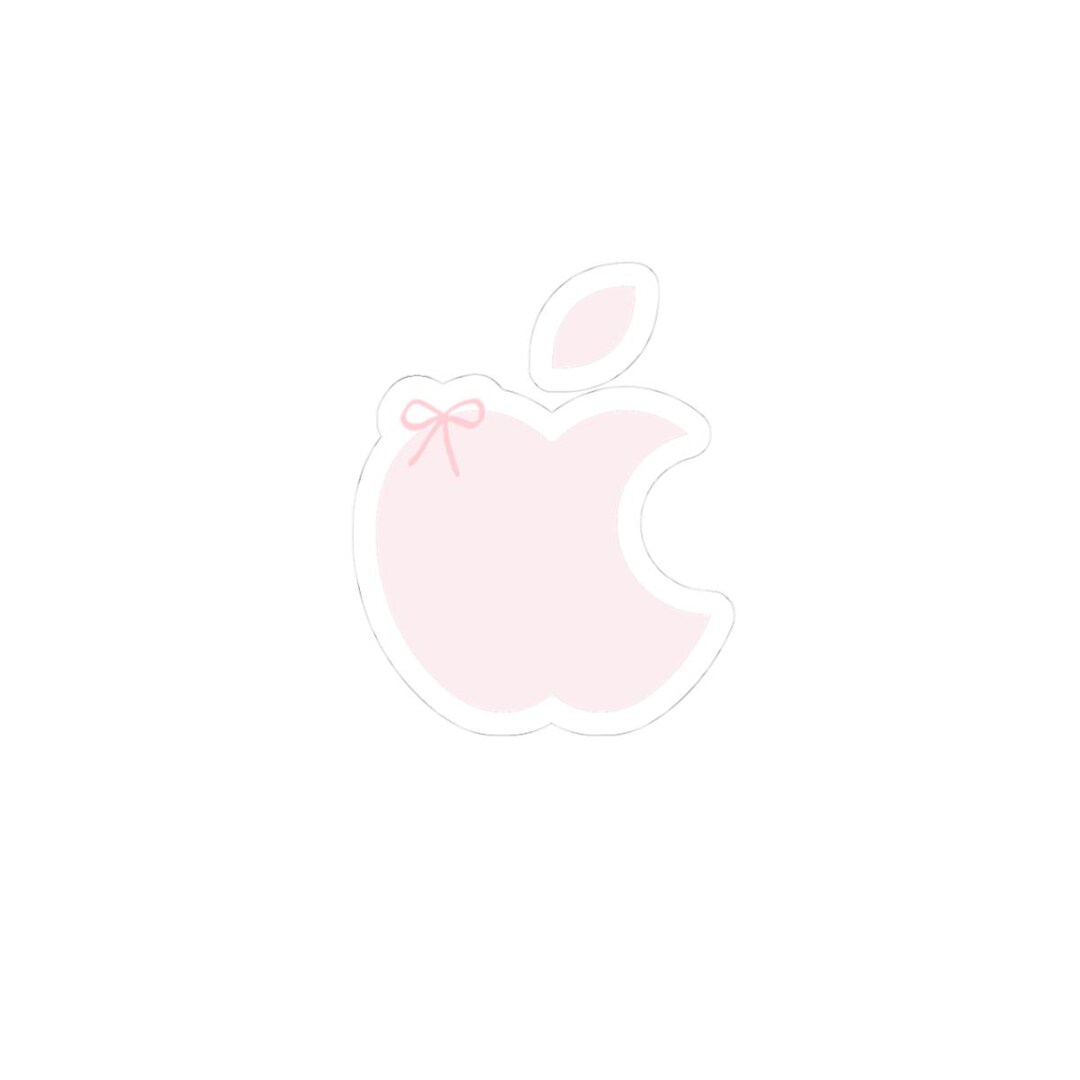 Coquette Pink Apple Logo Sticker | Kiss-cut Sticker - Etsy