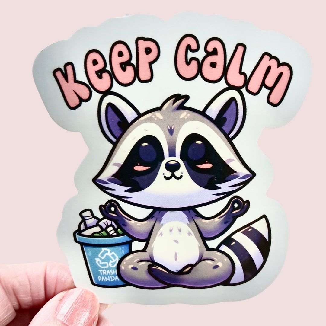 Sticker or Magnet, Funny Raccoon Sticker, Gen Z Humor, Water Resistant ...