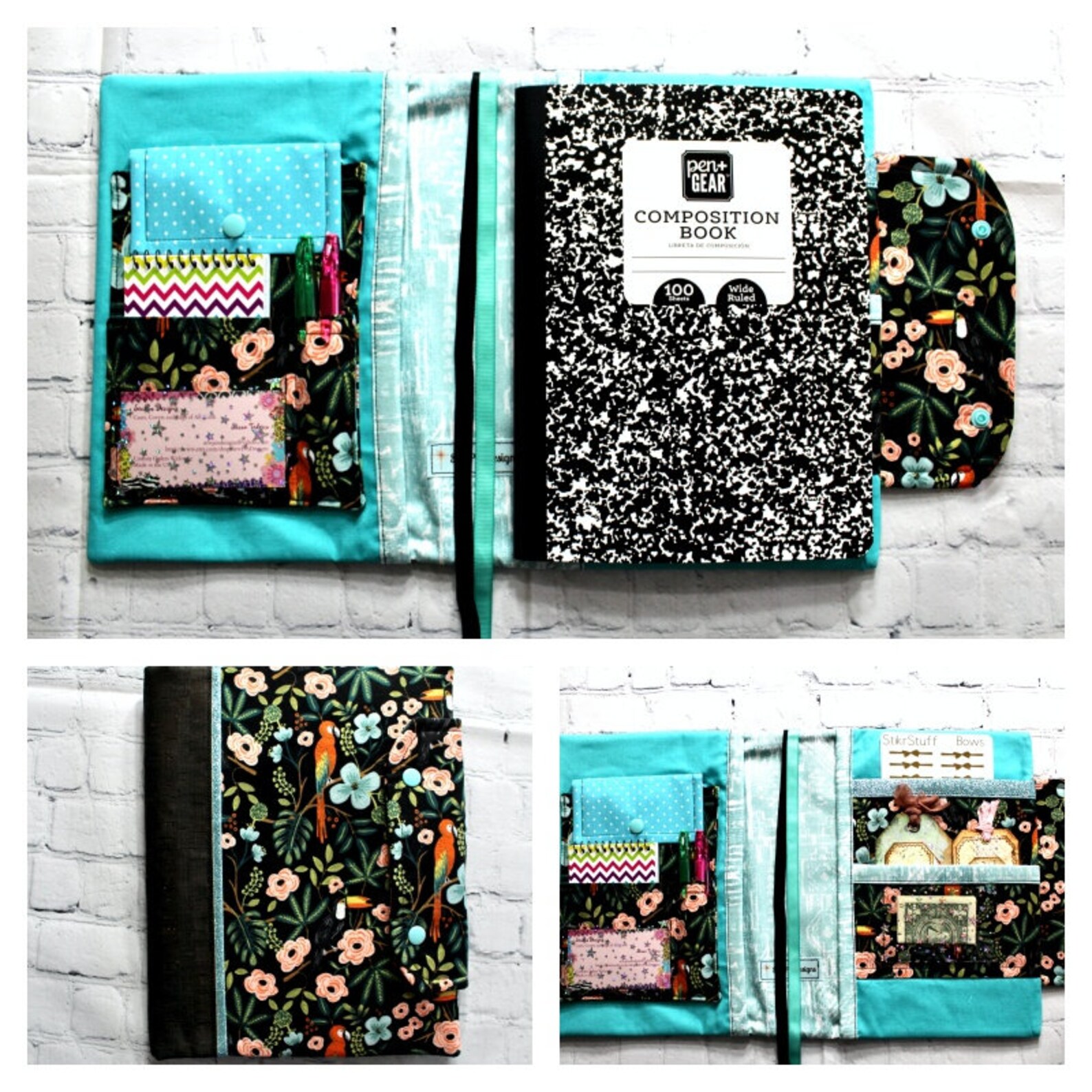 Composition Notebook Cover 7 Pockets Floral Print Ready to - Etsy