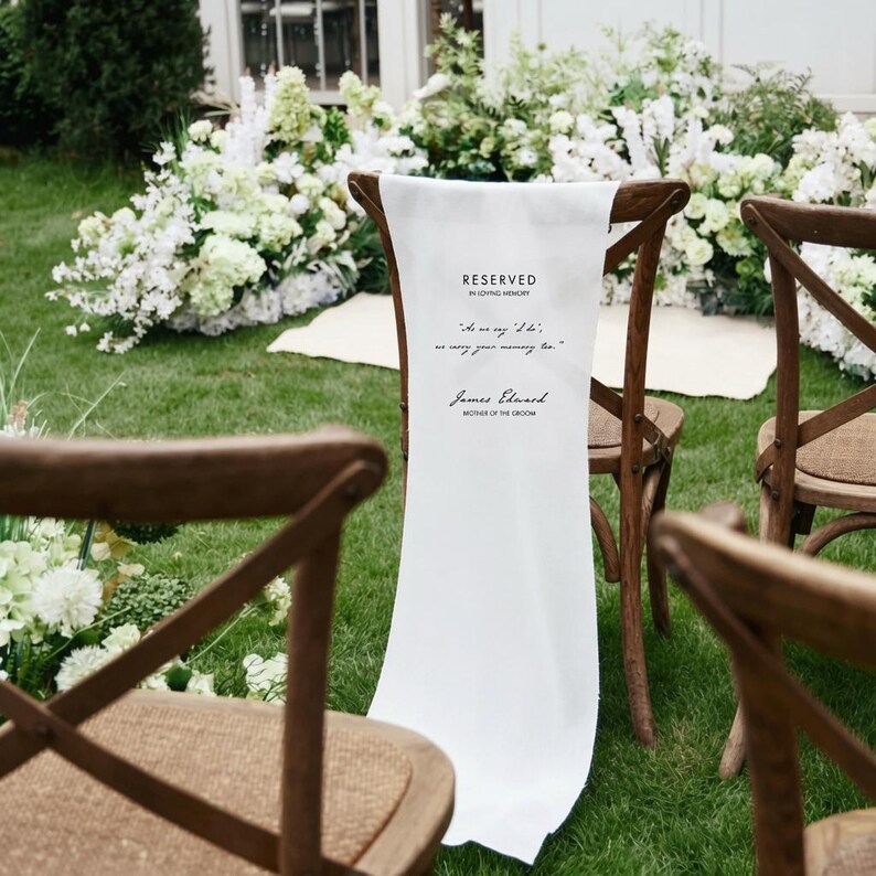 Memorial Wedding Chair Sign, in Loving Memory Banner, Rustic Ceremony ...