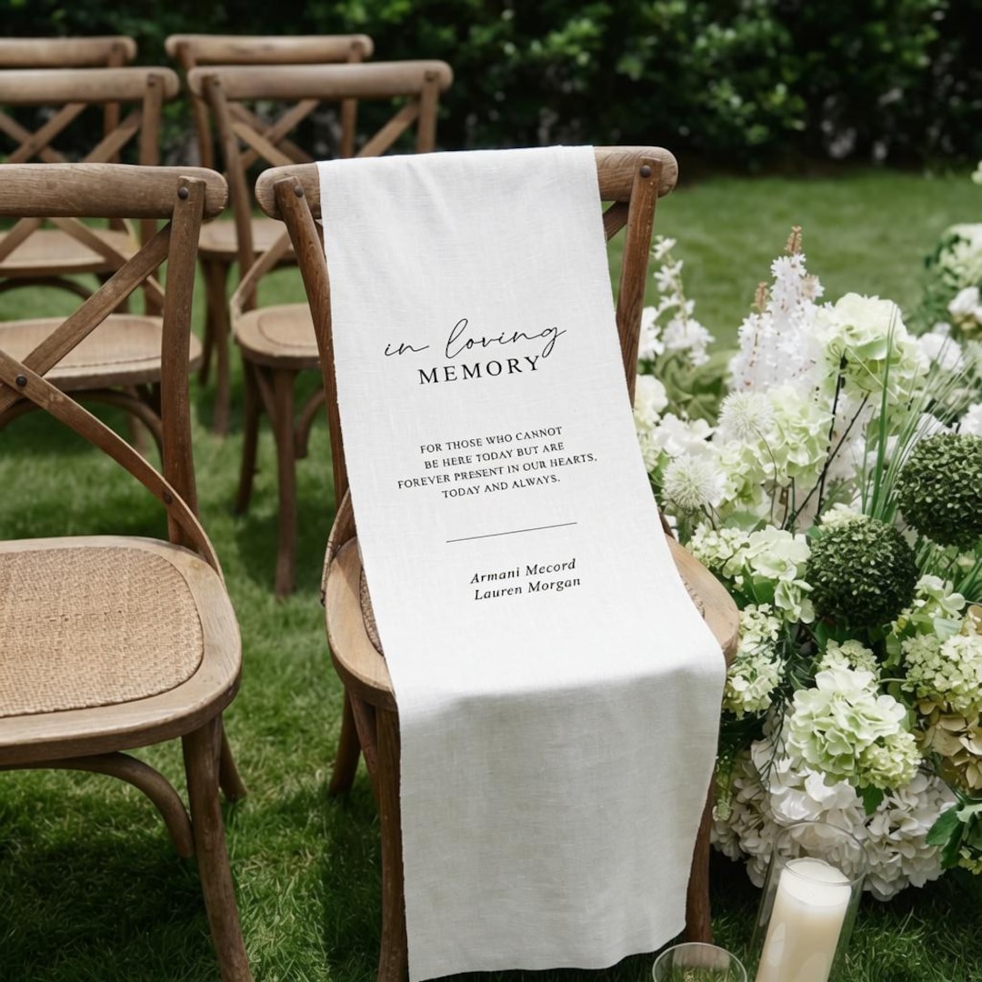 Memorial Wedding Chair Sign, in Loving Memory Banner, Rustic Ceremony ...