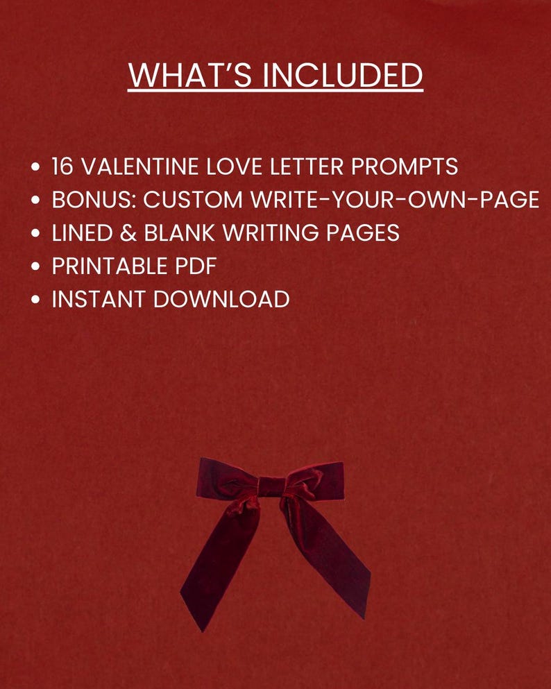 Valentine's Day Love Letter Bundle | Printable Romantic Prompts for ...