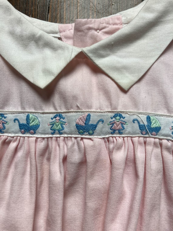 1960s "Toddle Tyke" Light Pink and Blue Collared Dres… - Gem